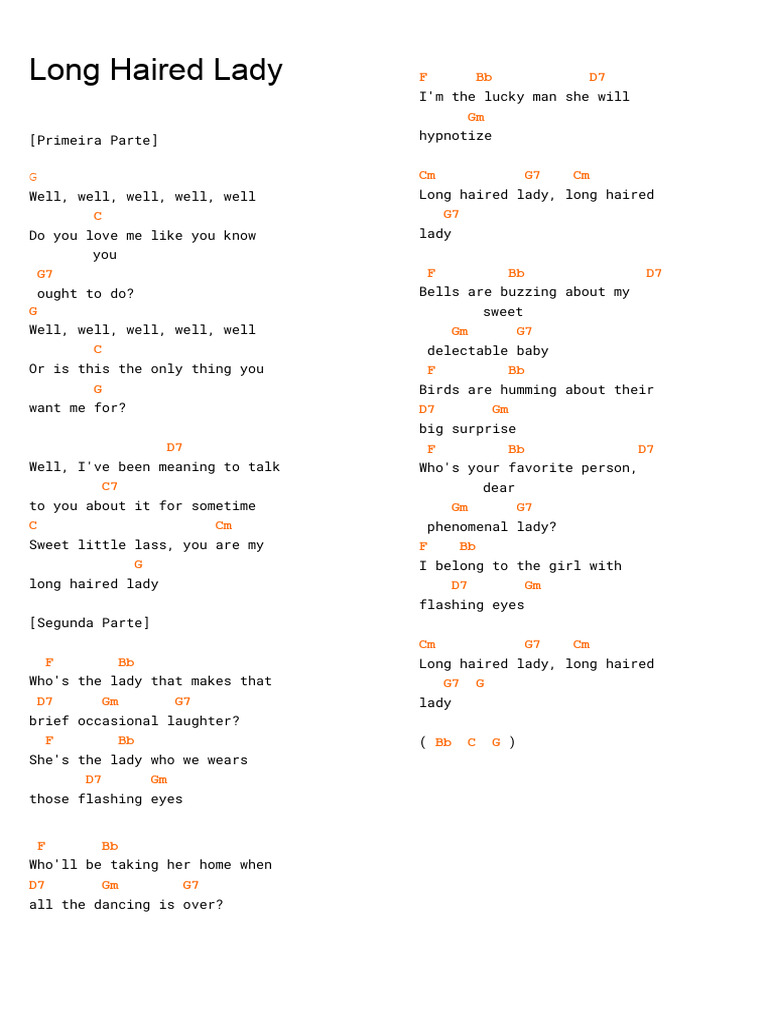 Long Haired Lady | PDF