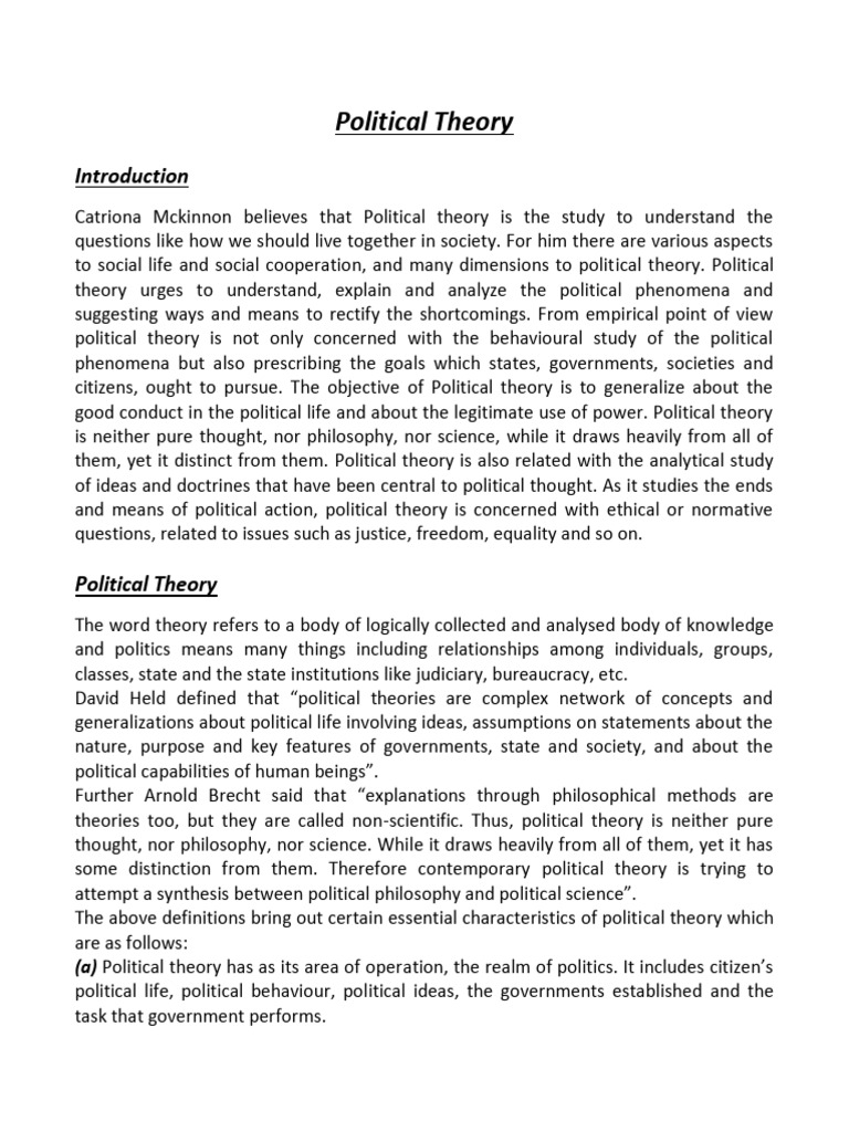 Political Theory | PDF | Theory | Political Philosophy