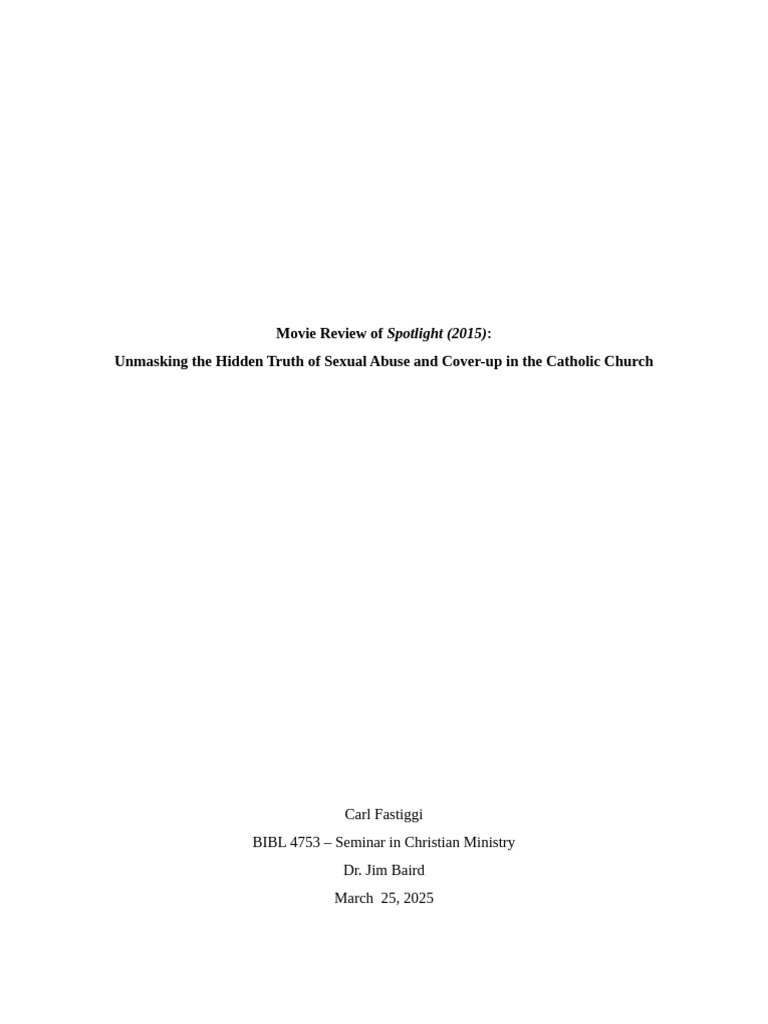 Movie Review - Spotlight (2015) | PDF | Accountability