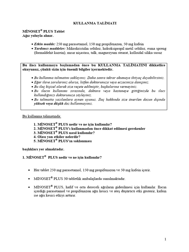 5784 Minoset Plus Tablet KT | PDF