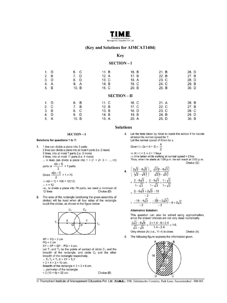 Aimcat - 1404 Solution | PDF