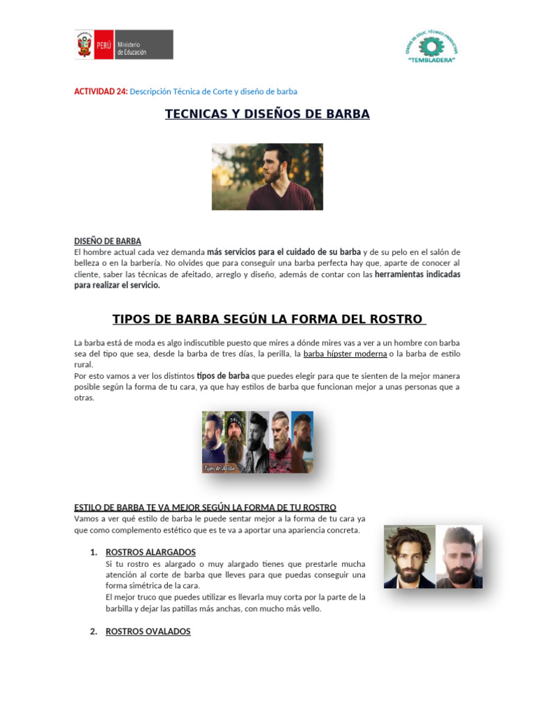 Tecnicas y Diseños de Barba | PDF | Barba