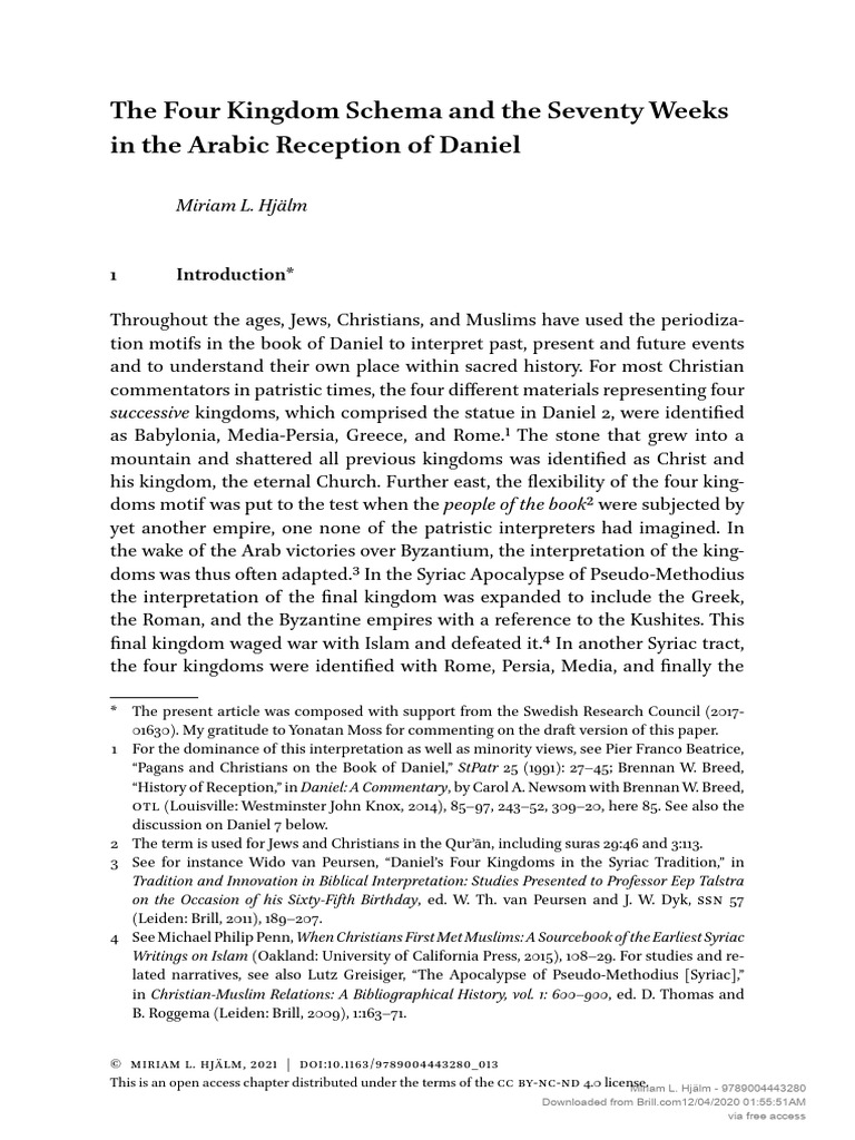 Four Kingdom Motifs Before and Beyond The Book of Daniel) The Four ...