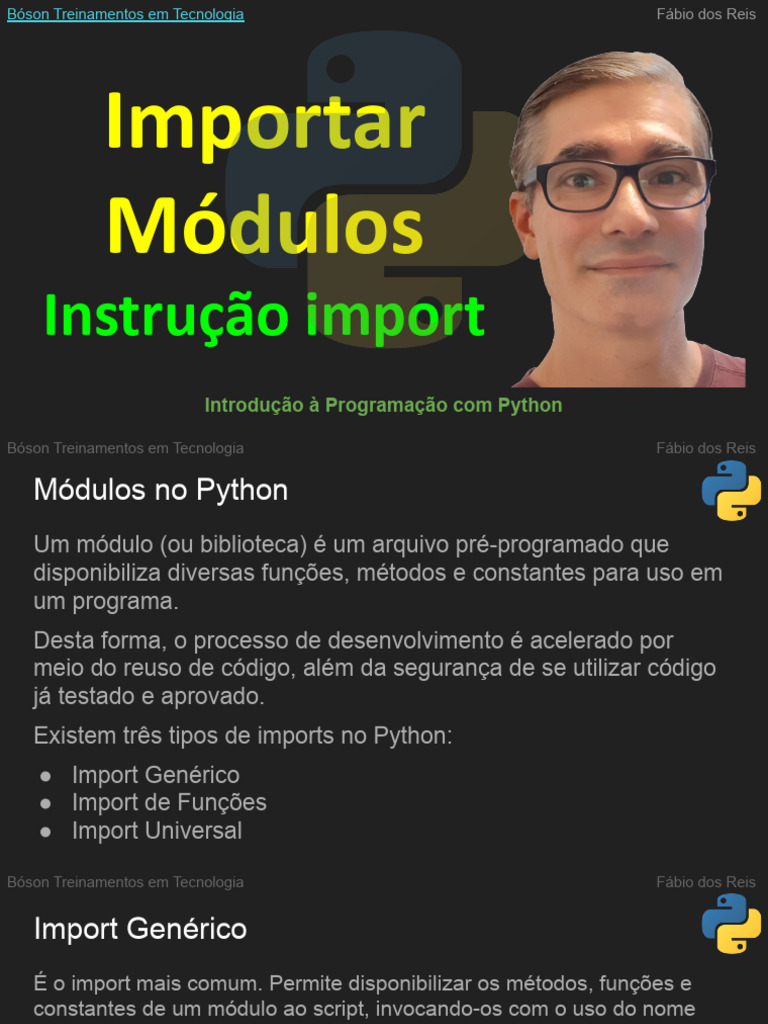 Importar Módulos Com Import | PDF | Python (linguagem de programação ...