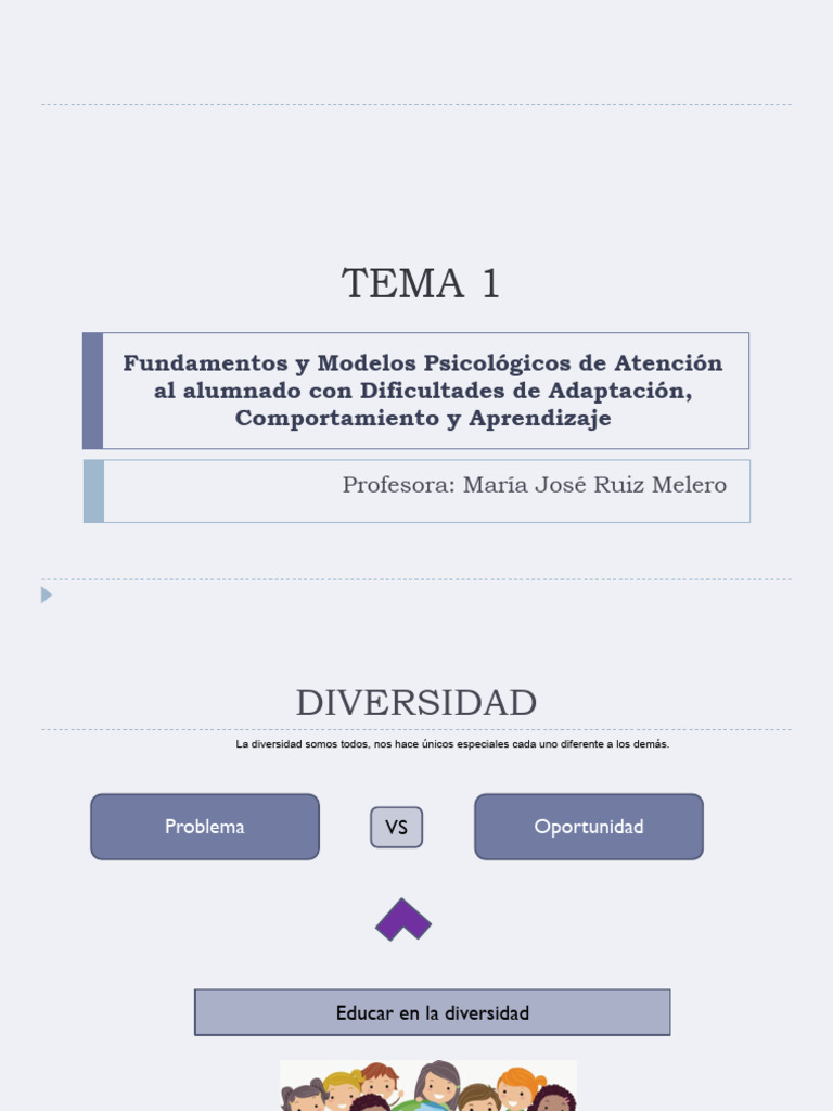 Presentación Tema 1 | PDF | Inclusión (Educación) | Invalidez
