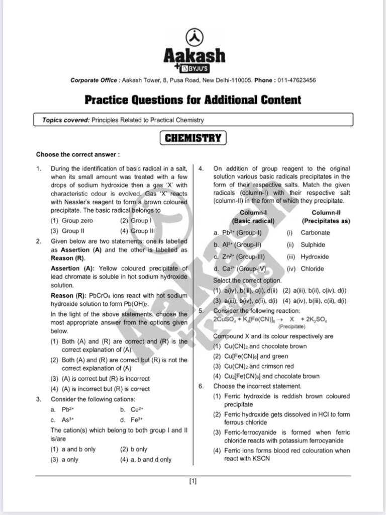 Re To Practical Chem Questions | PDF