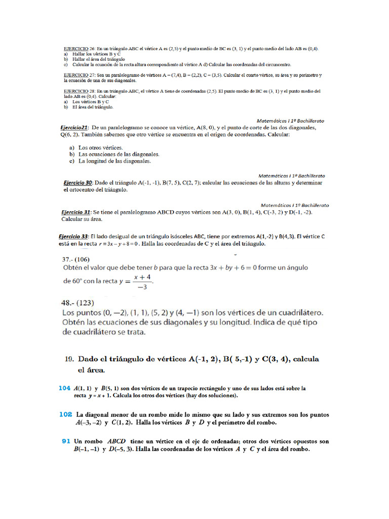 Geometria - Ampliaci-N de Ejercicios | PDF