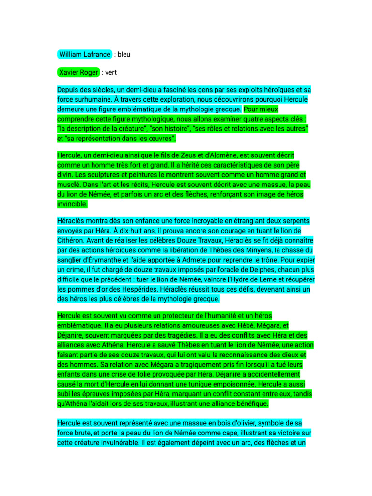 Texte Exposé - Hercule | PDF