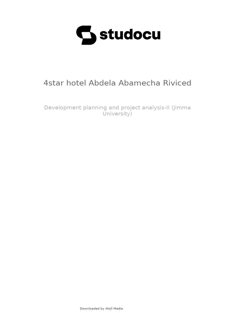 4-Star Hotel Project Proposal in Jimma | PDF | Tourism | Taxes
