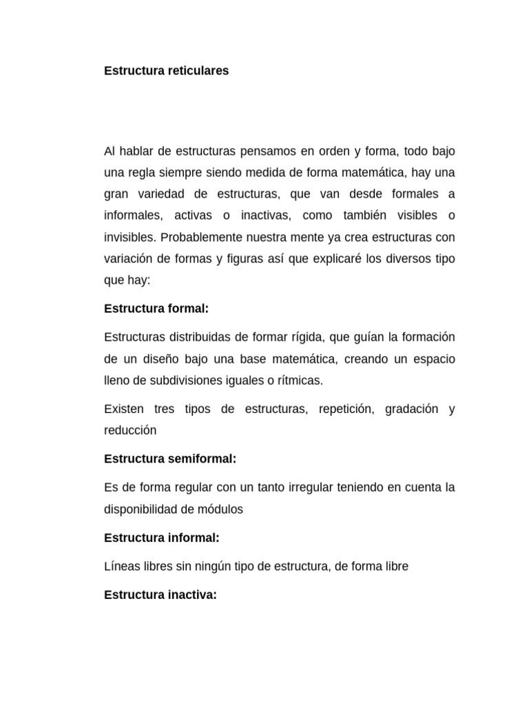 Tipos de Estructuras Reticulares | PDF | Geometría