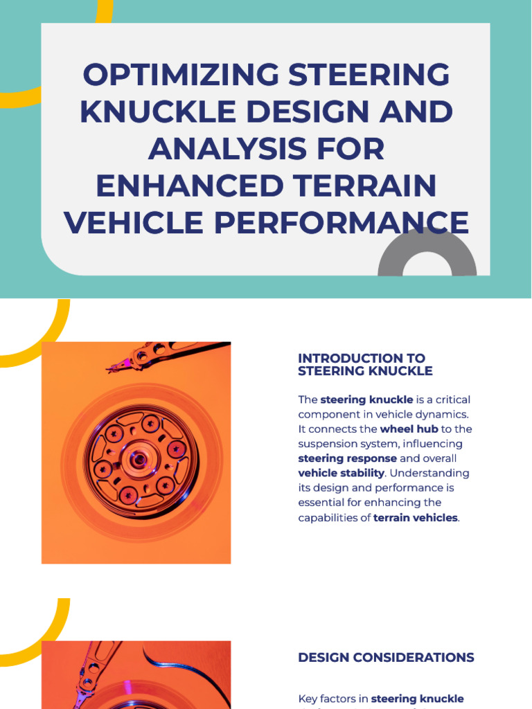 Slidesgo Optimizing Steering Knuckle Design and Analysis For Enhanced Terrain Vehicle ...