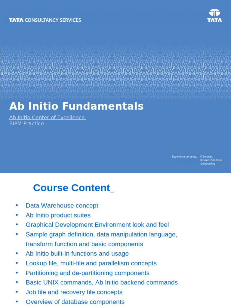 Ab Initio - E0 - Fundamentals - Upd | PDF | Data Warehouse ...