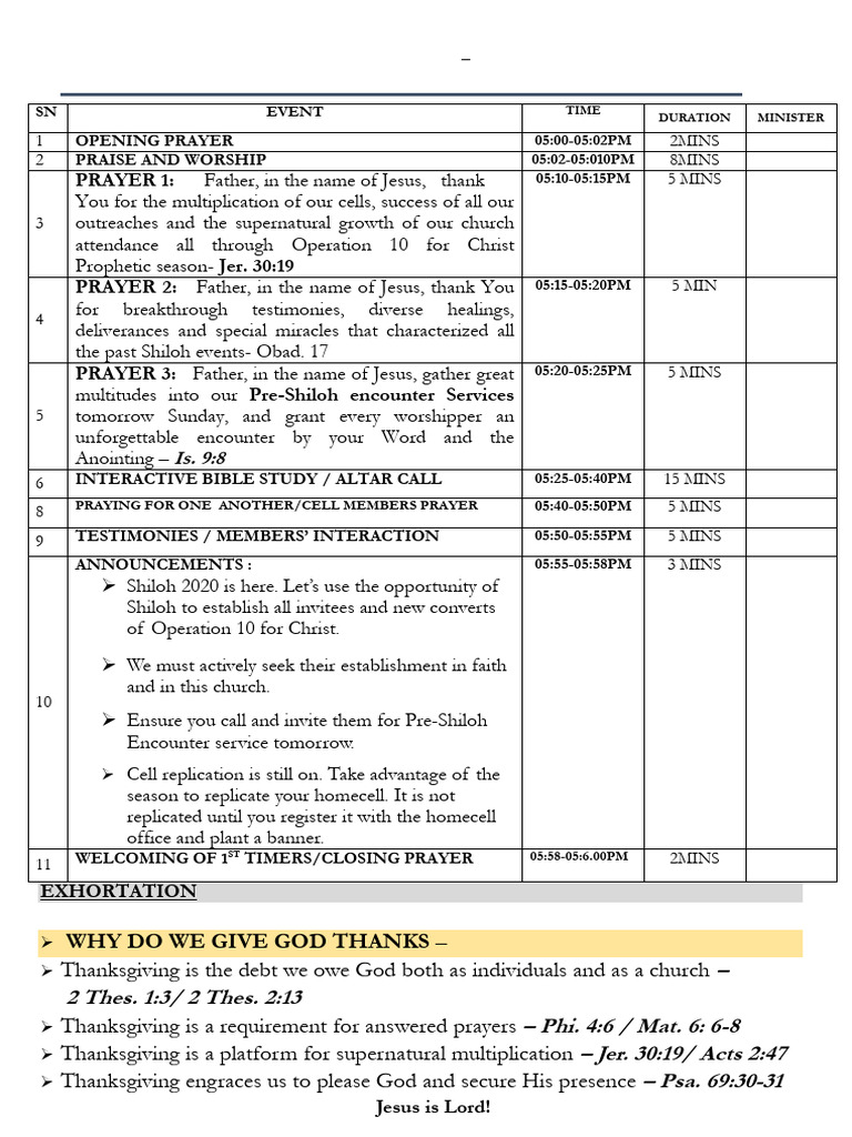 WSF OUTLINE FOR 5th DECEMBER 2020 | PDF | Prayer | Religious Belief And ...