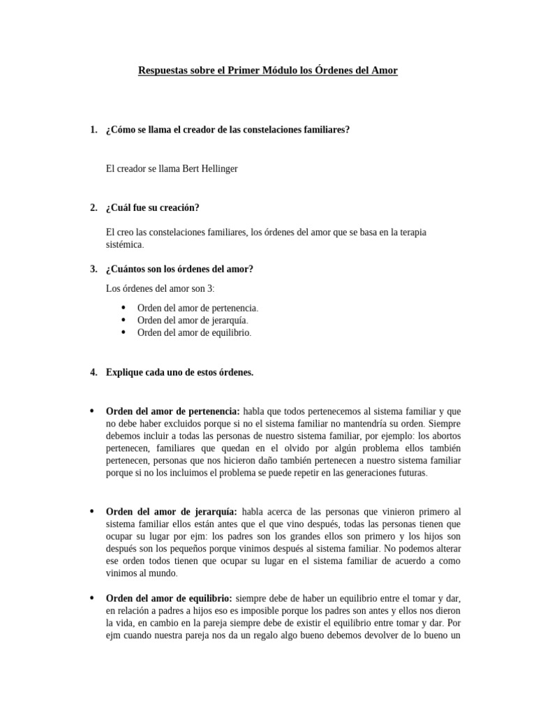 Primer Módulo Los Órdenes Del Amor | PDF