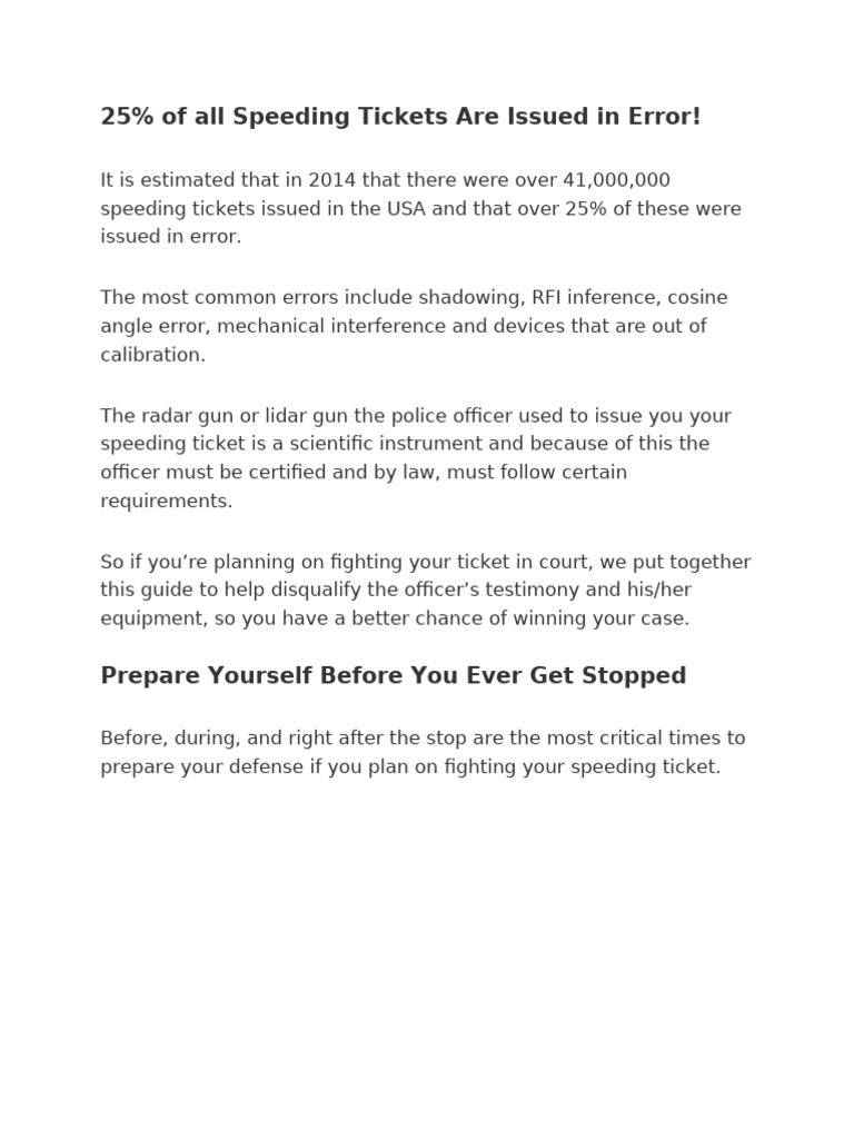 7 Simple Steps From A Cop On How To Fight Every Speeding Ticket and Win ...