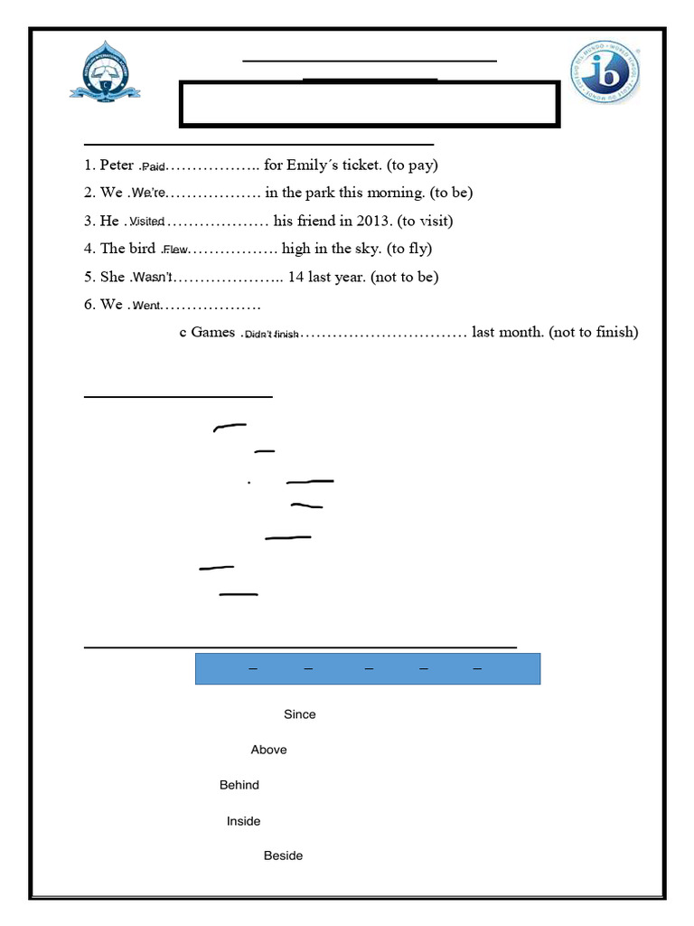 Grade 5 Grammar Revision Worksheet | PDF