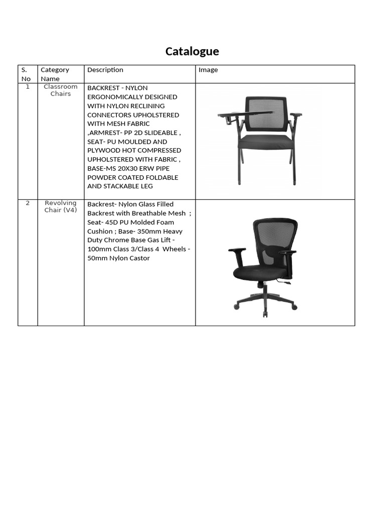 Office and Classroom Chair Catalogue | PDF