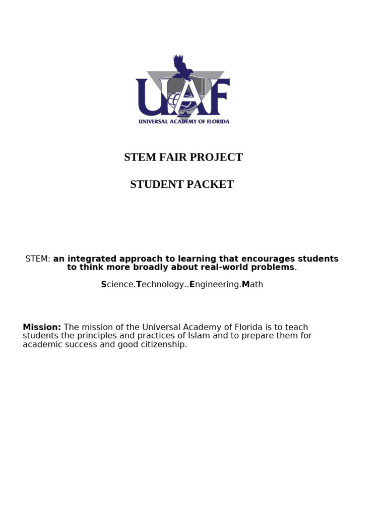 Uaf Stem Fair Packet 2024-25 (2) | PDF | Experiment | Science