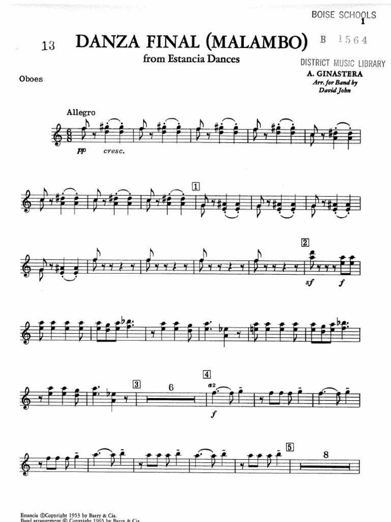 Danza Final (Malambo) - Oboes | PDF
