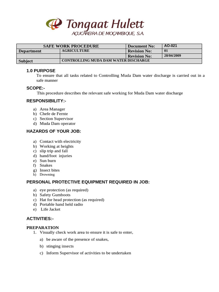 WP Ao - Controlling Muda Dam Water Discharge | PDF | Valve | Dam