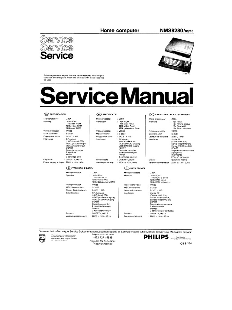 Philips NMS 8280 MSX - Manuale Di Servizio | PDF