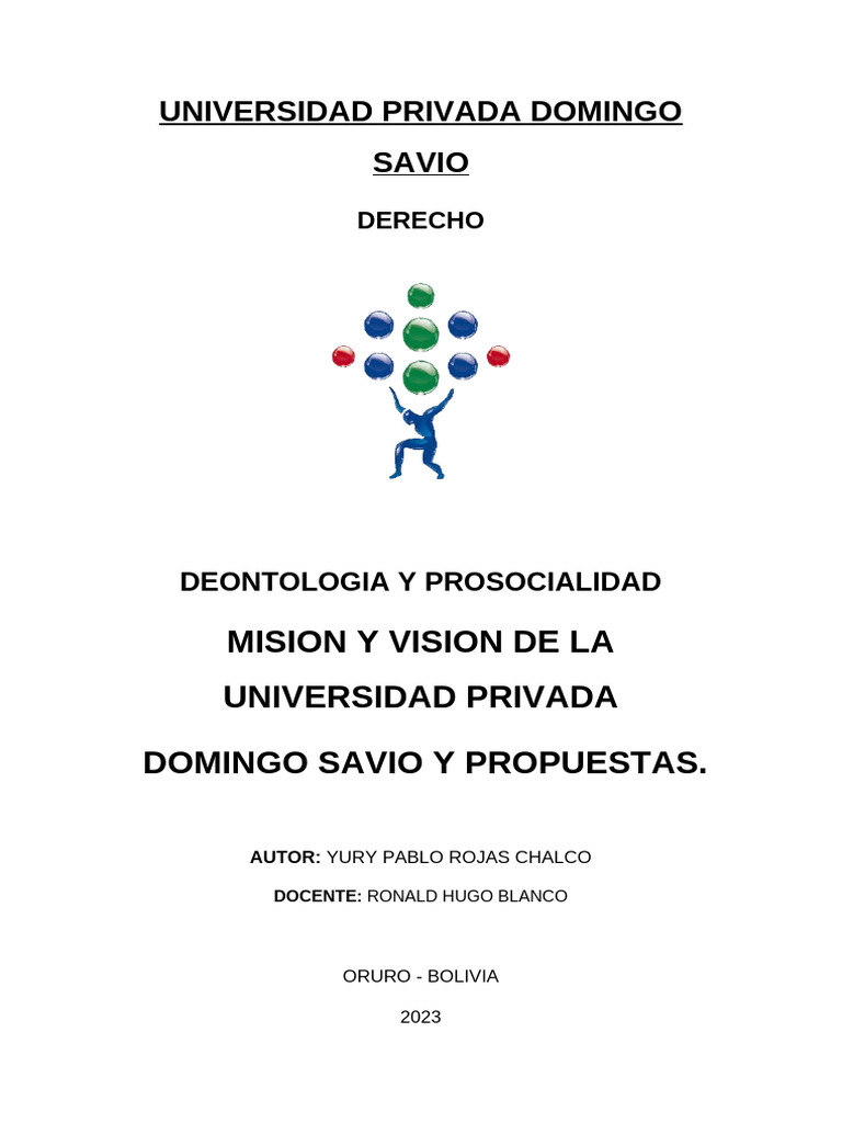 MISION Y VISION UPDS | PDF | Universidad | Sociedad