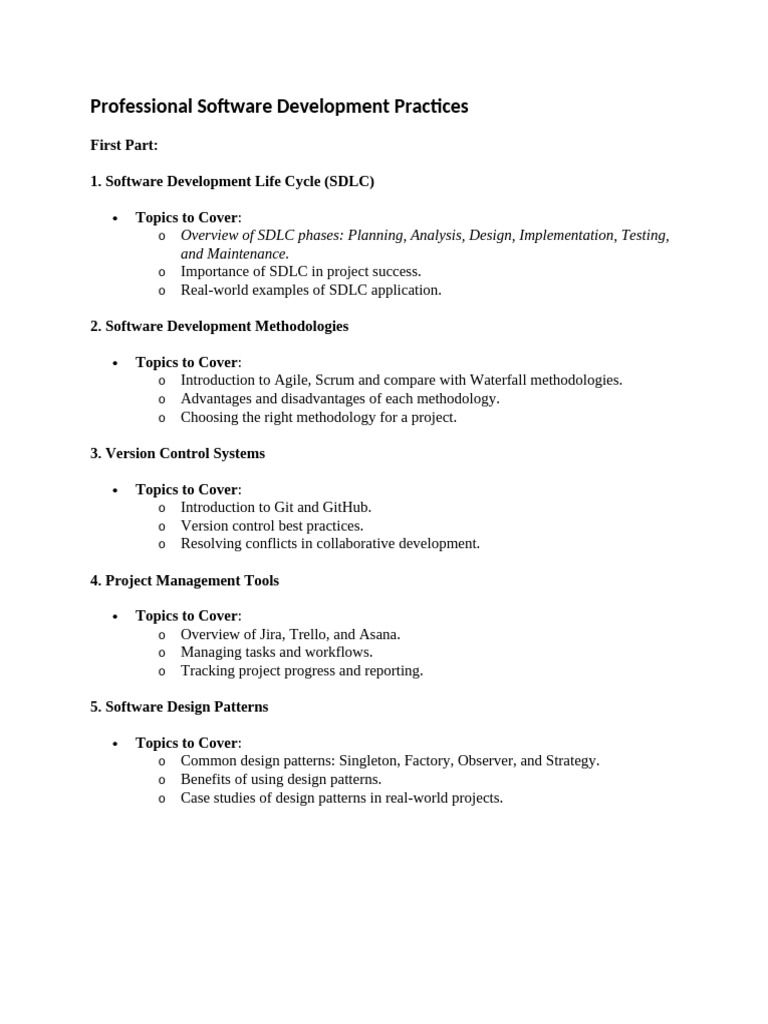 Essential Software Development Practices | PDF | Control Flow | Software Development Process