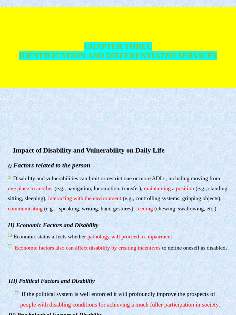 Inclusiveness ch3 WSU Students | PDF | Psychotherapy | Disability