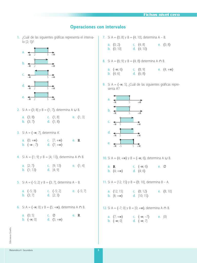 Operaciones Con Intervalos | PDF