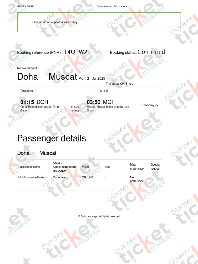 Qatar_Airways_Ticket | PDF
