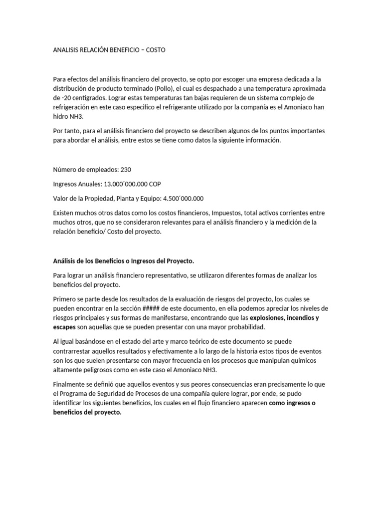 Analisis Relación Beneficio | PDF | Tasa interna de retorno