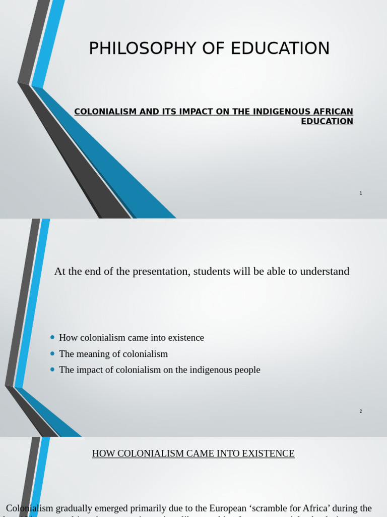 Philosophy of Education-1 | PDF | Colonialism | Africa