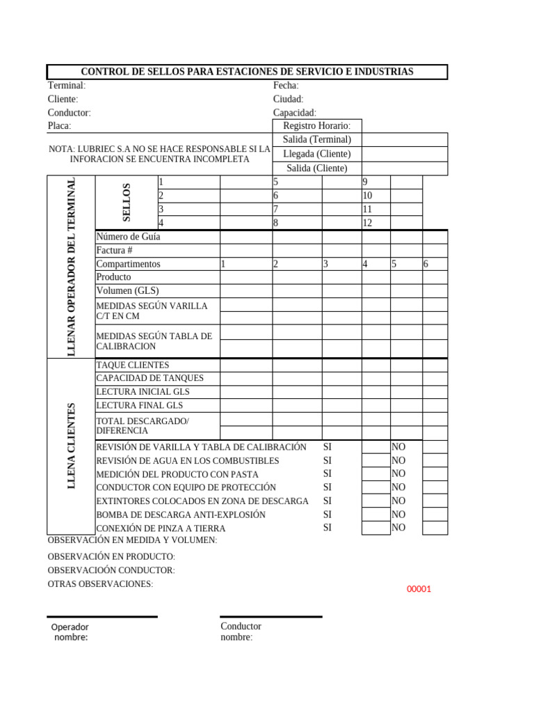 Control de Sellos en Estaciones de Servicio | PDF
