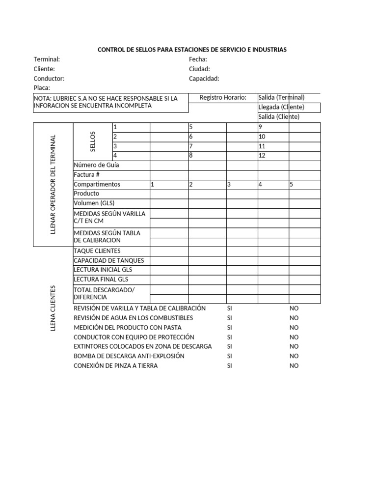Control Sellos Detallado | PDF