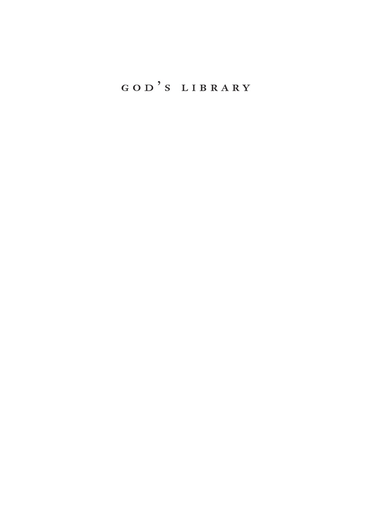 (God's Library) Frontmatter | PDF
