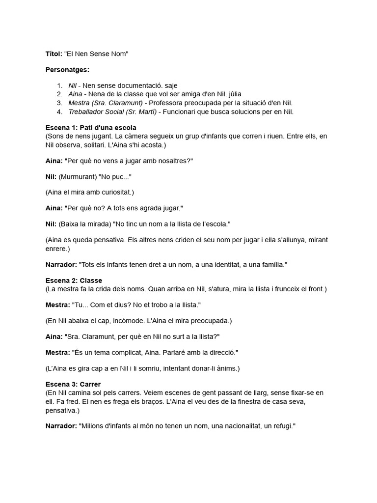 El Nen Sense Nom | PDF