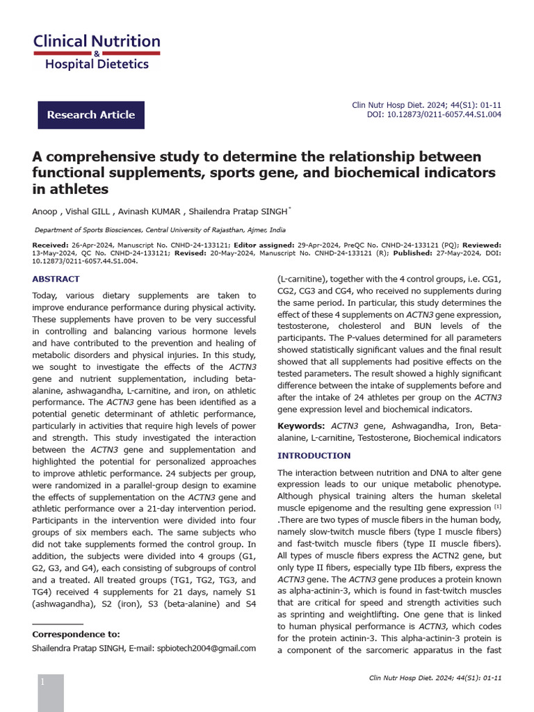 A Comprehensive Study To Determine The Relationship Between Functional ...