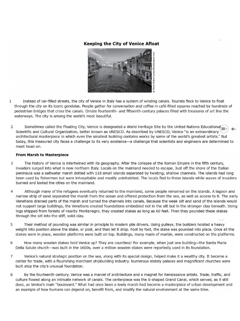 Keeping The City of Venice Afloat | PDF