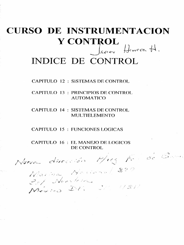 Curso Instr y CTRL Procesos | PDF