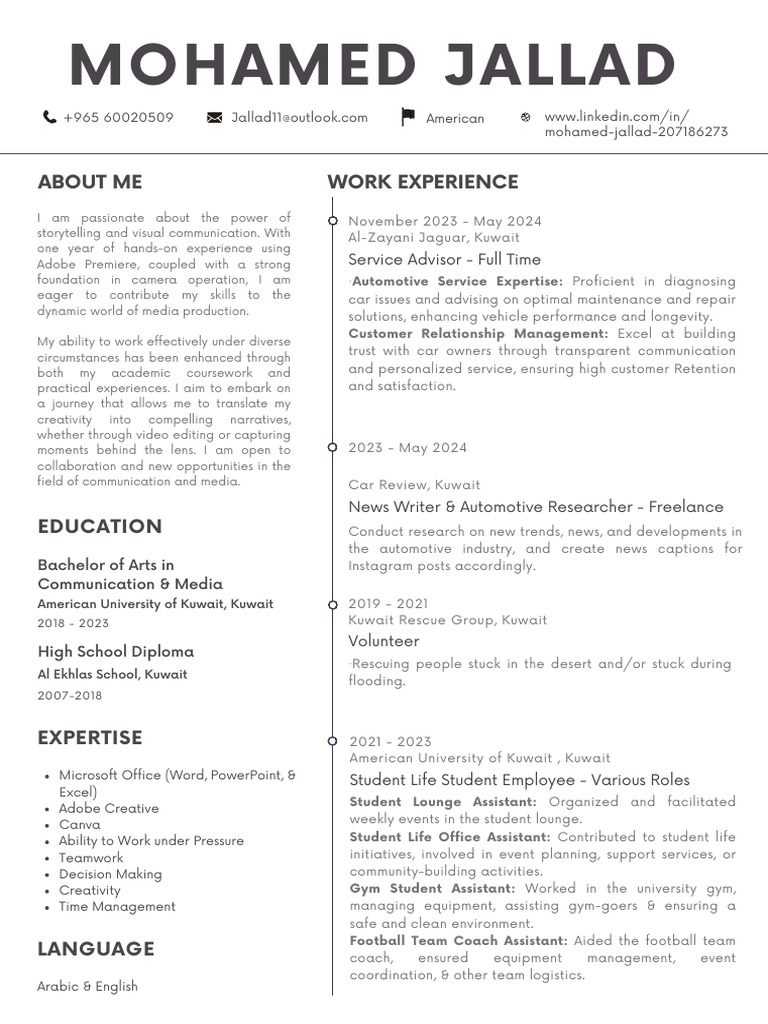 Mohammad Jallad's Professional Profile | PDF | Human Communication