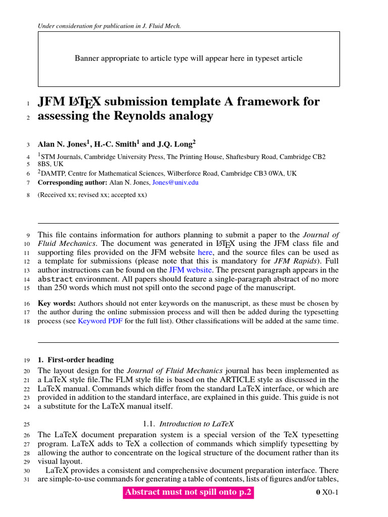 JFM LaTeX Submission Guidelines | PDF | Mathematics | Text