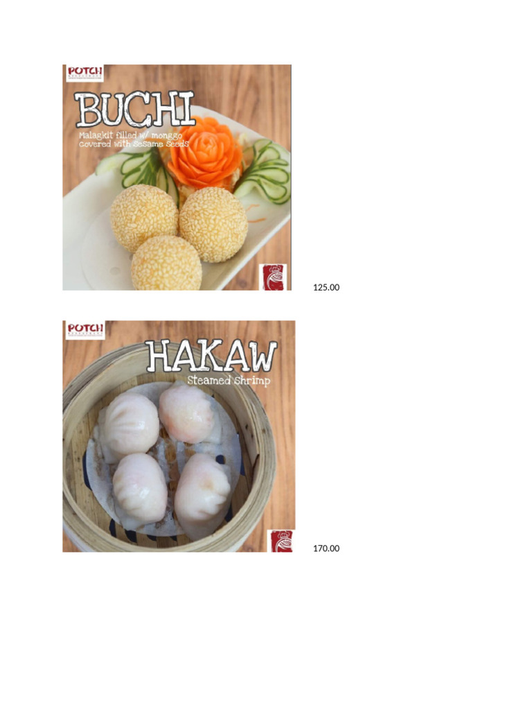 Potch Restaurant Menu Prices | PDF