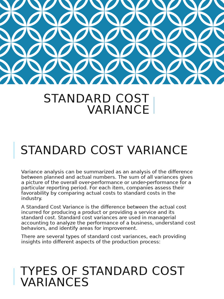 Standard Cost Variance | PDF | Labour Economics | Variance