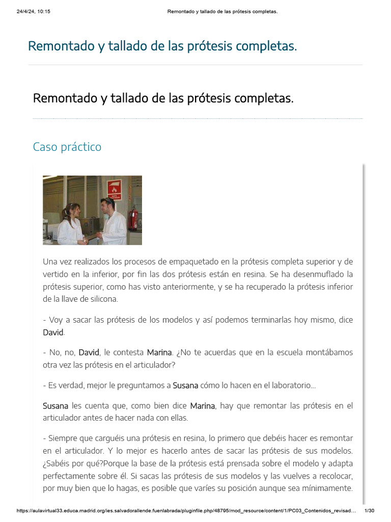 Remontado y tallado de las prótesis completas_ | PDF | Yeso | Ramas de ...