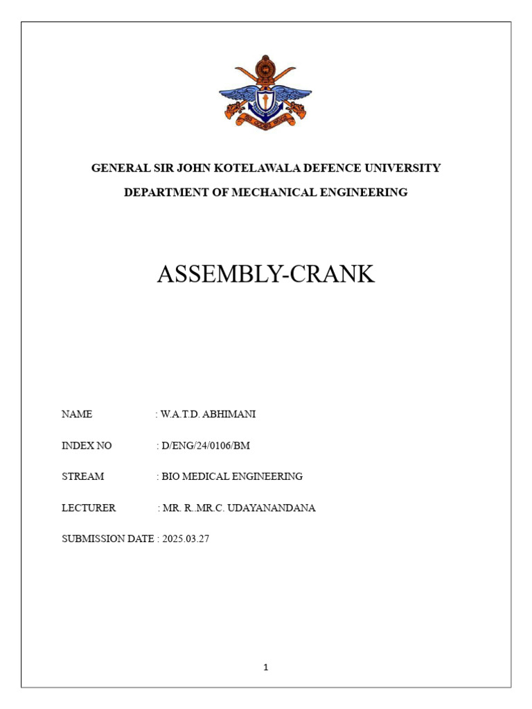 Assembly Crank | PDF