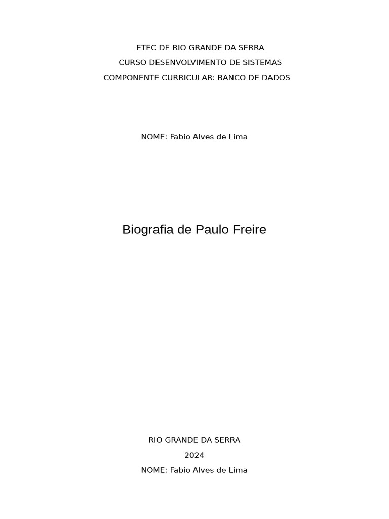 trabalho do Eder (Paulo Freire) | PDF