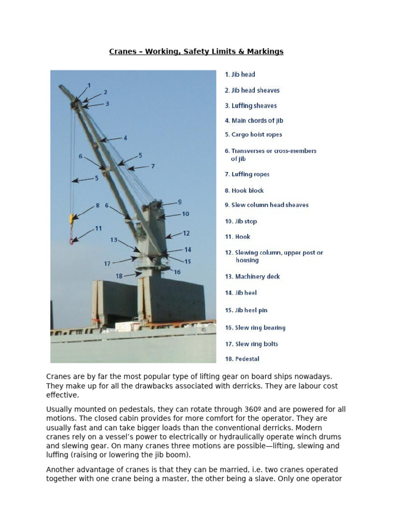 Deck Crane Safety and Specifications | PDF | Crane (Machine ...