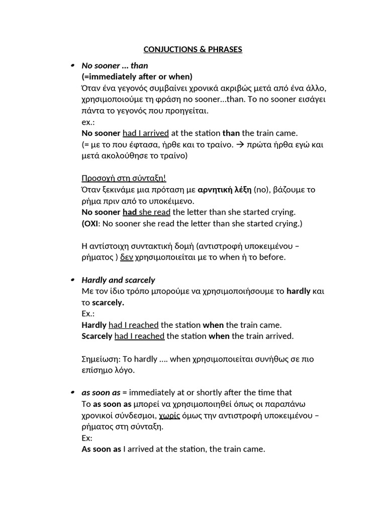 CONJUCTIONS | PDF