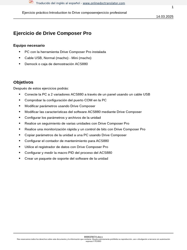 7 - Drive Composer Pro Exercise (1) .En - Es | PDF | Botón (Computación ...