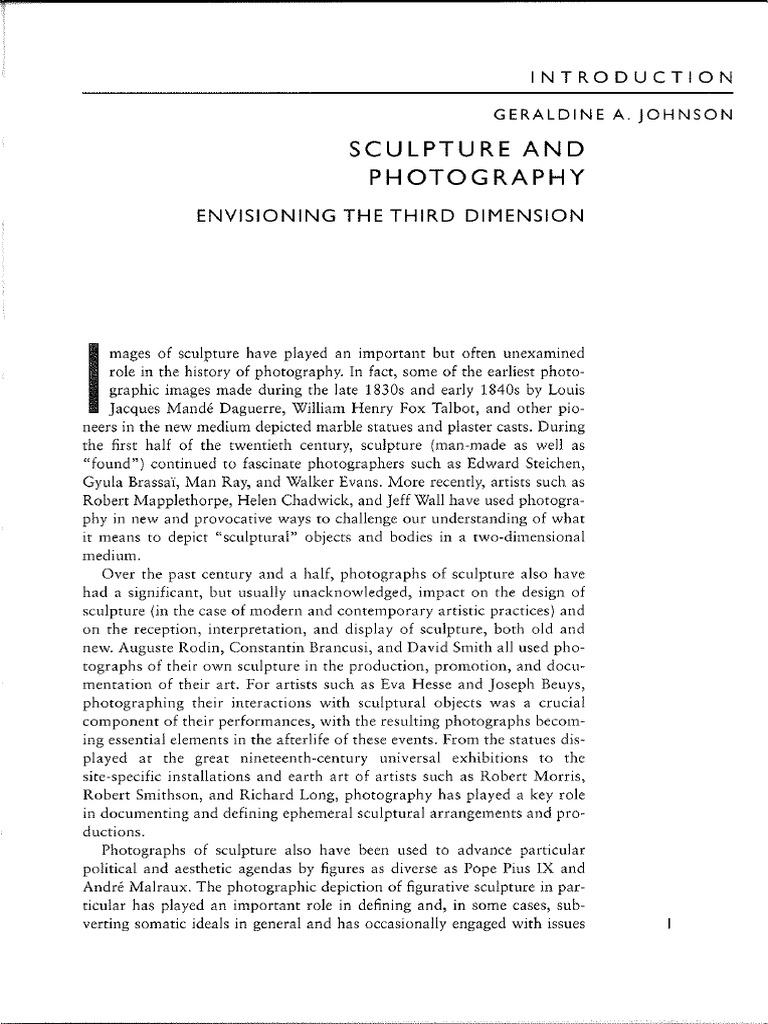 Sculpture and Photography Introduction S | PDF